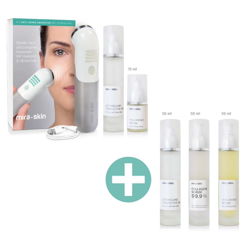 Mira-Skin Ultrasound Starter Kit + 15ml Hyaluronic Serum - Mira-Skin EU